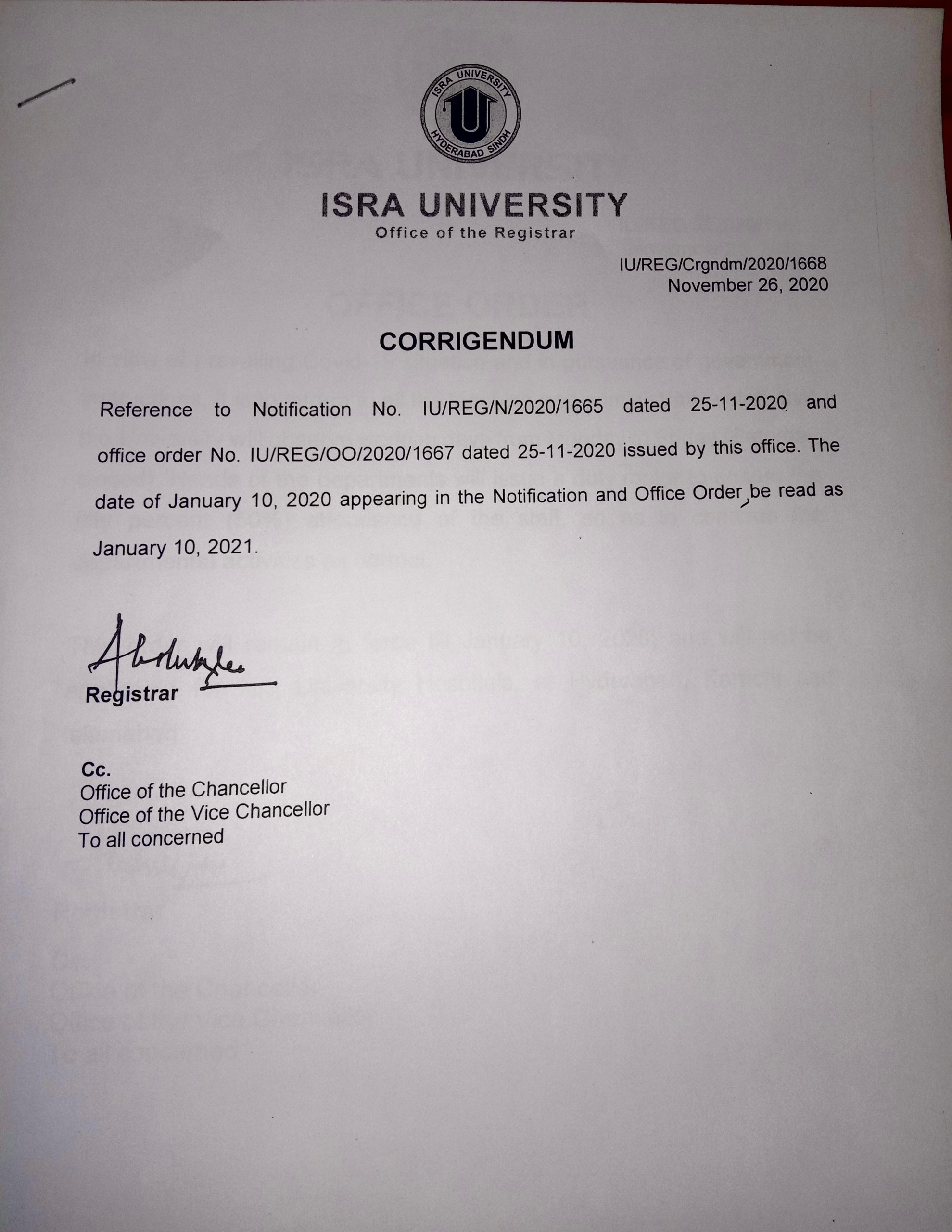 Corrigendum - | Official Website